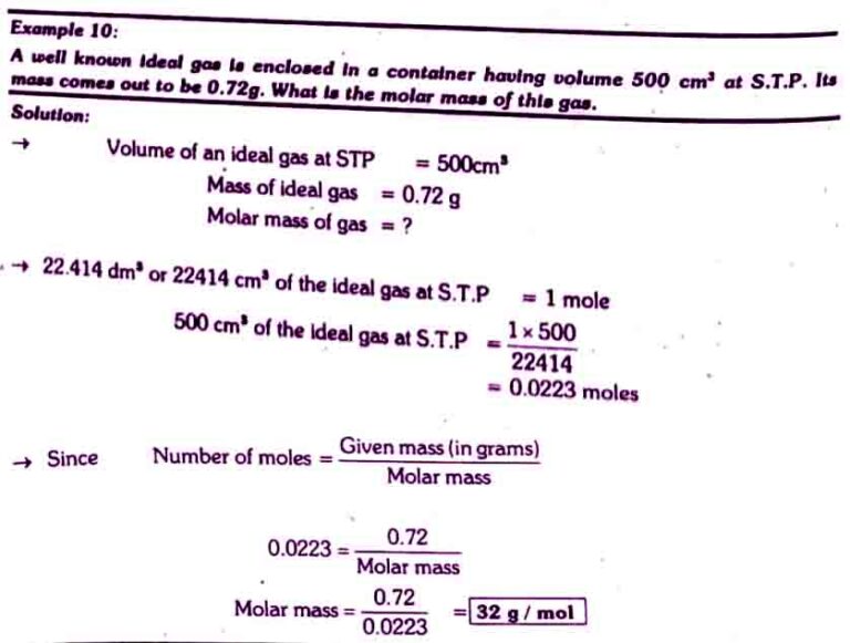 Avogadro's Number And Molar Volume-Themasterchemistry.com